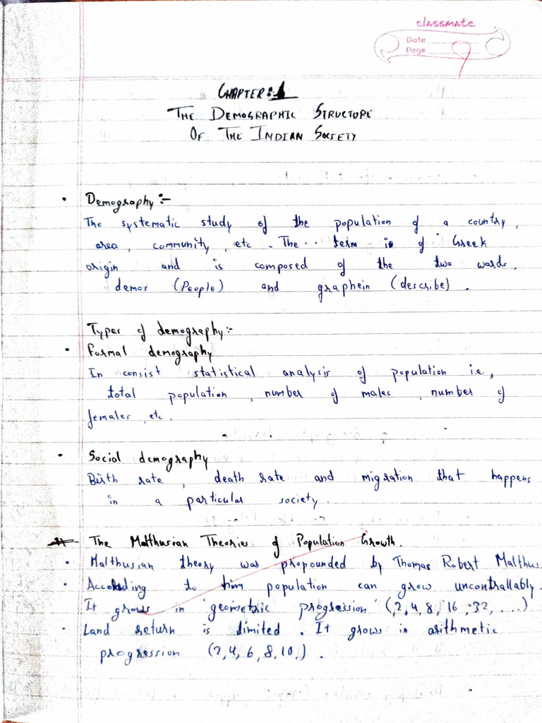 Sociology Class 12 Handwritten Notes | PDF