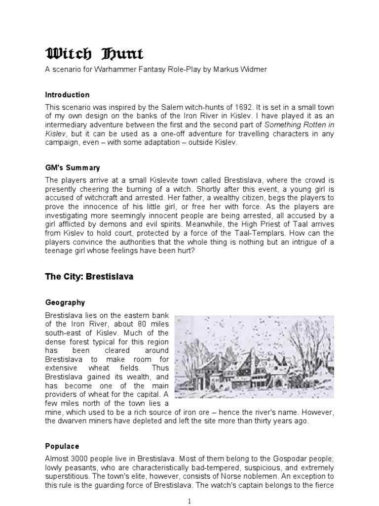 Witch Hunt in Brestislava: Uncovering a Devious Scheme | PDF ...