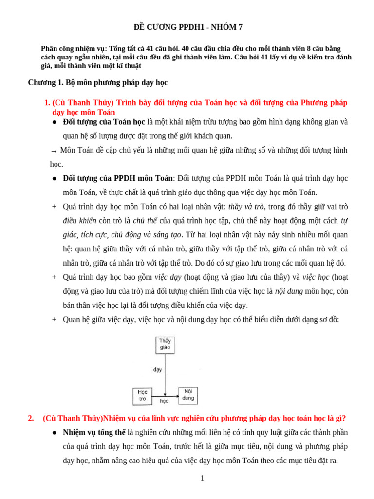 Đề-cương-PPDH-Toan-1-Nhóm-7 (1) | PDF