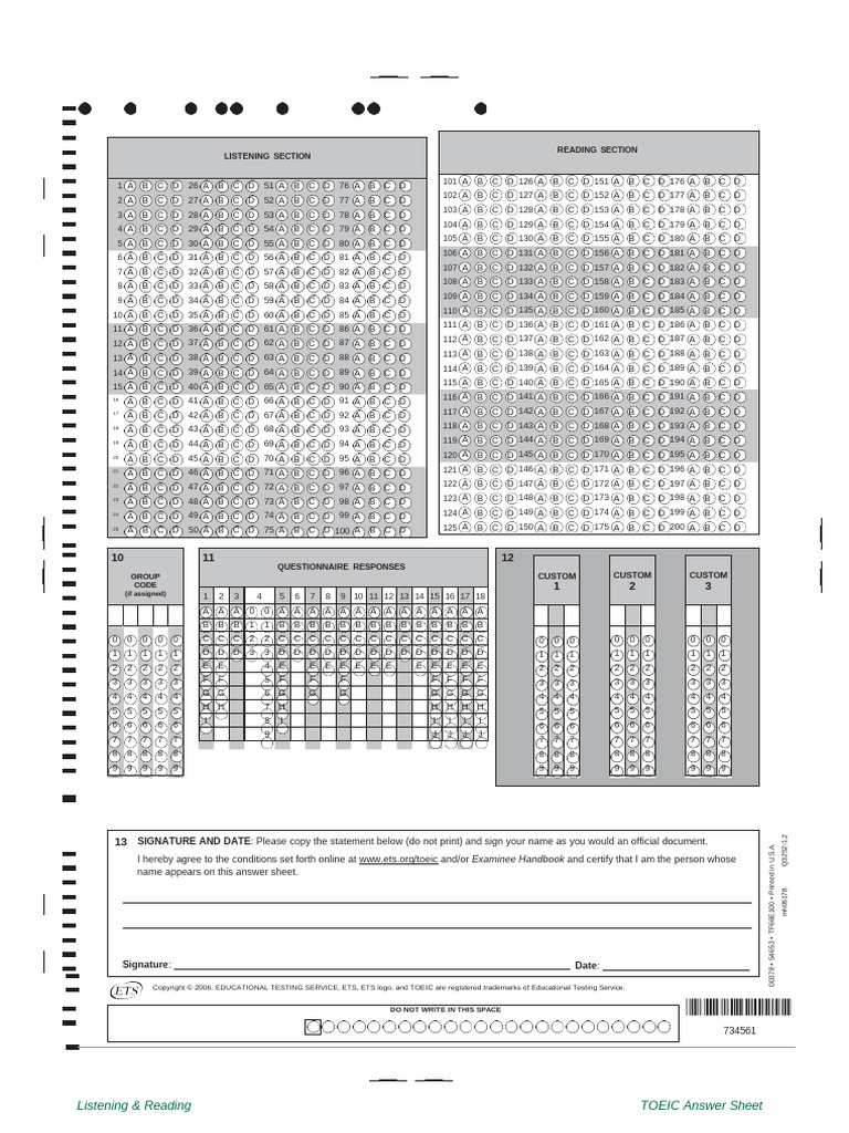 Toeic Answer Sheet_anhngumshoa.com Trang 2 | PDF | Qualifications ...