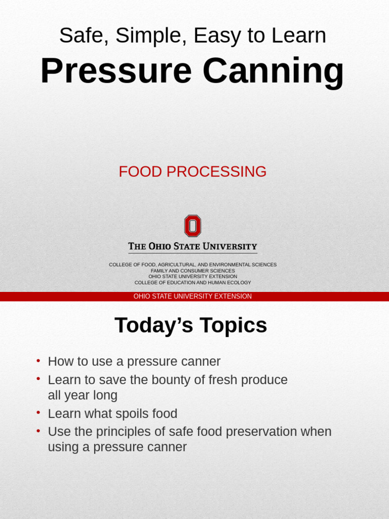 Pressure Canning - Final 2016 | PDF | Canning | Food And Drink Preparation