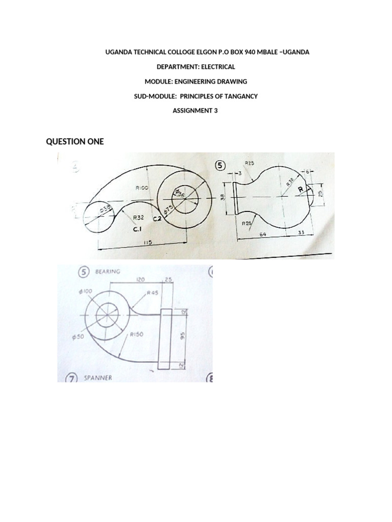 Engineering Drawing Assignment | PDF
