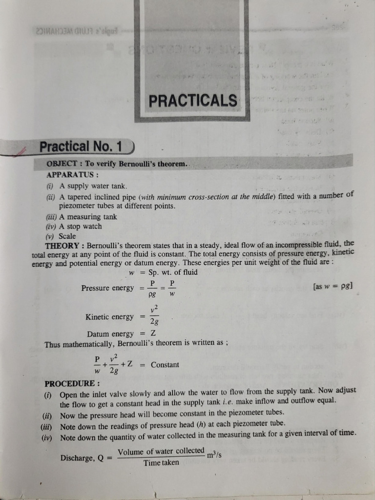 FM Practical | PDF | Pressure Measurement | Discharge (Hydrology)