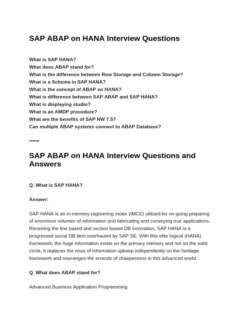Abap on Hana | PDF | Databases | Sql Abap on Hana | PDF | Databases | Sql