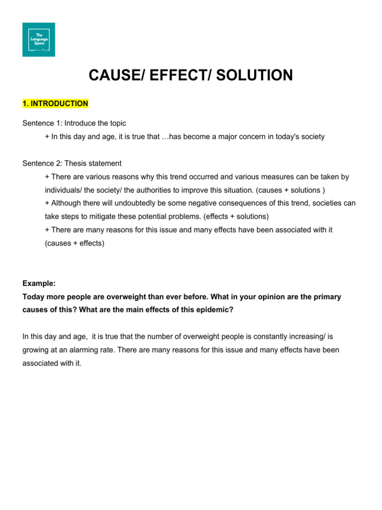 Causes - Effects - Solution (1) | PDF | Obesity | Sedentary Lifestyle