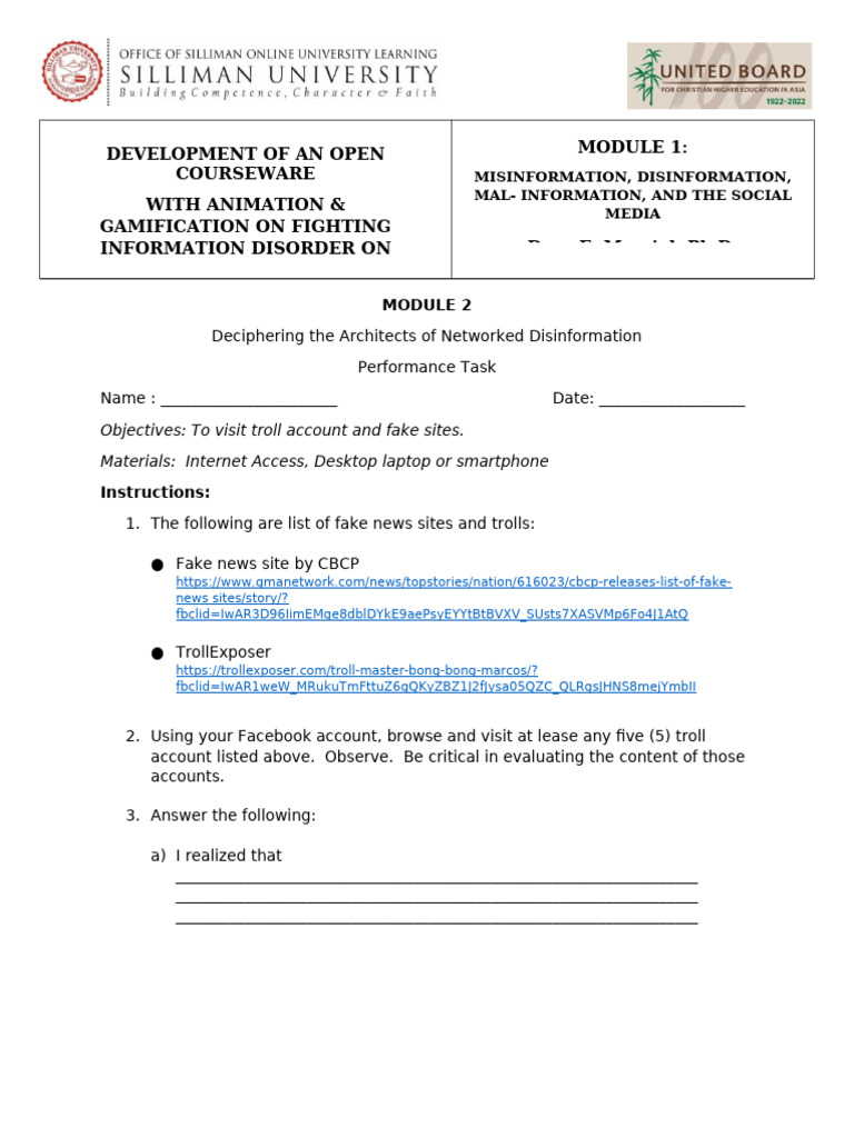 MODULE 2 Performance Task | PDF