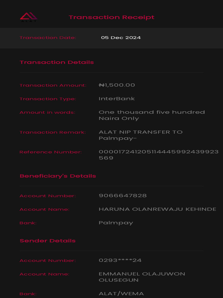 Transaction Receipt | PDF