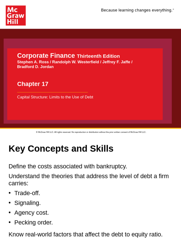 Ross Corporate 13e PPT CH17 Accessible | PDF | Capital Structure | Taxes