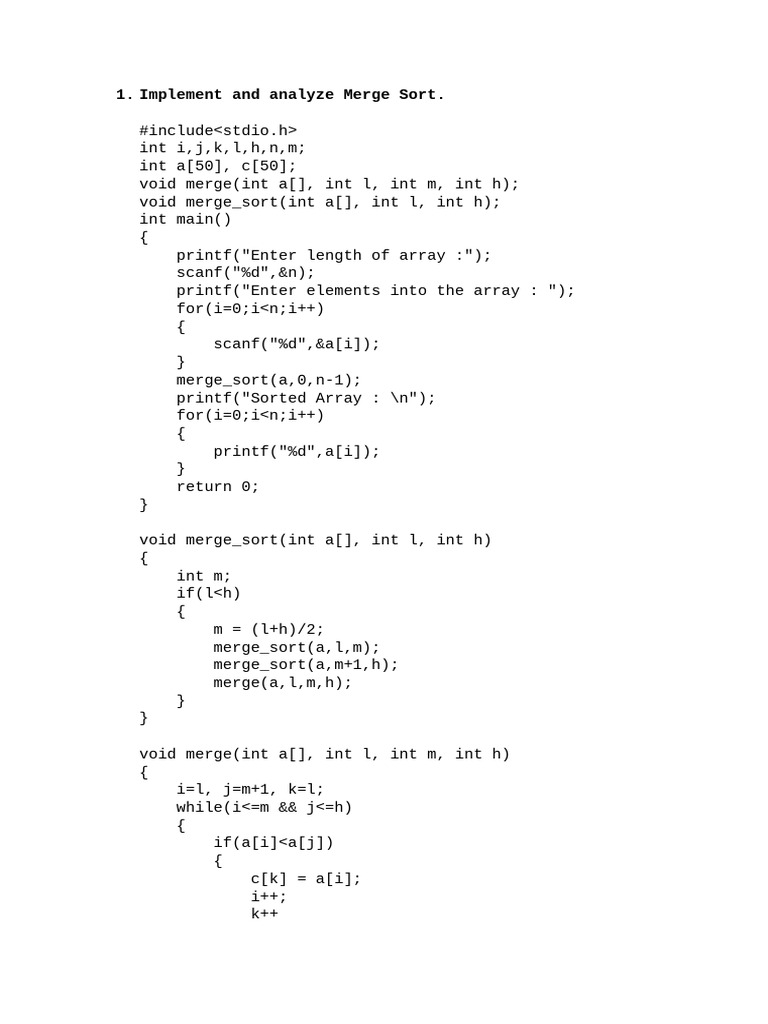 2 - Merge Sort | PDF
