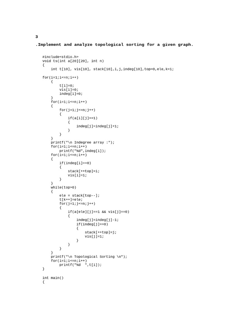 4 - Topological Sort | PDF