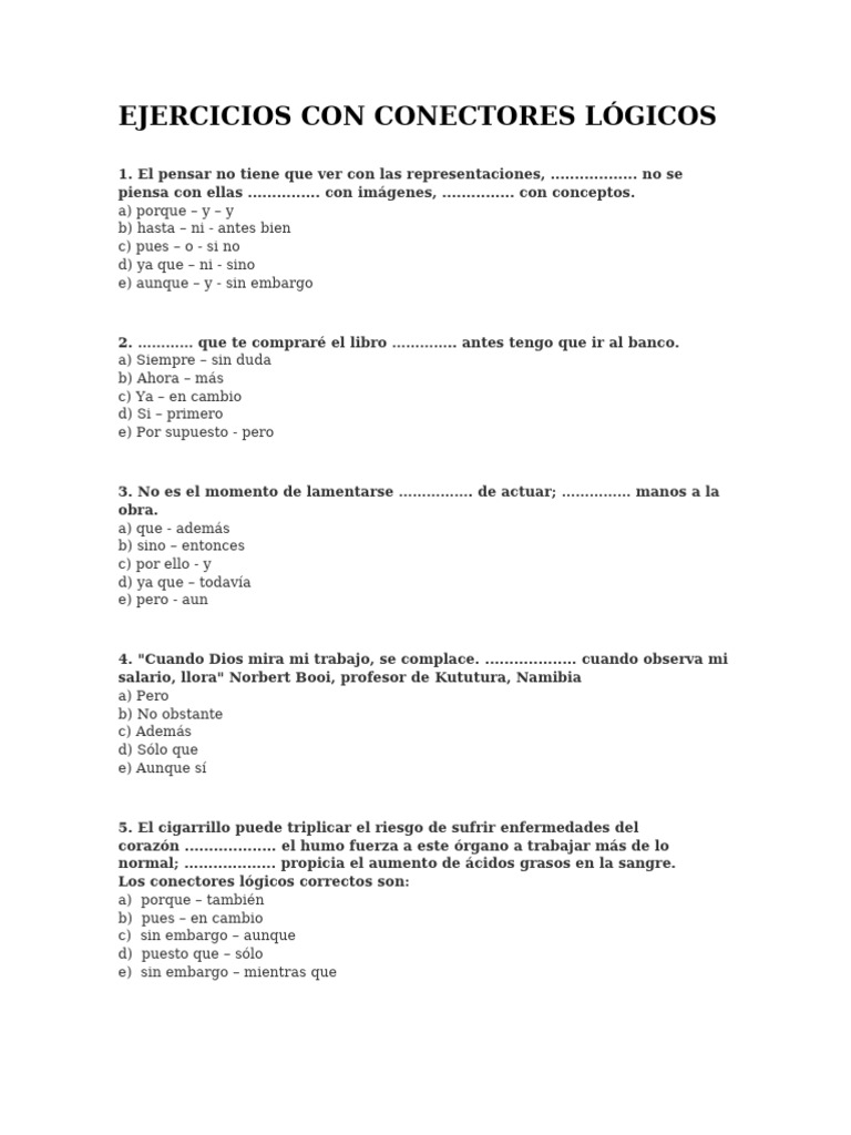 Ejercicios Con Conectores Lógicos | PDF