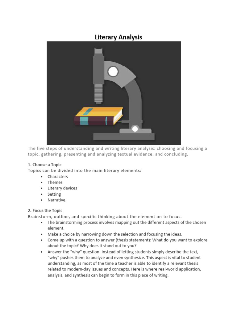 Steps of Literary Analysis | PDF | Narrative | Essays