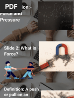 Class-Viii Science CH-8 Question Bank | PDF | Force | Pressure