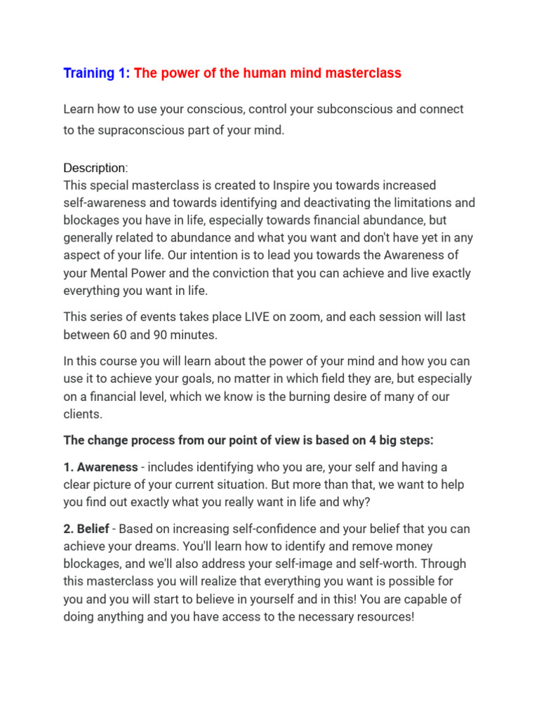 Mind training | PDF | Mind | Intention