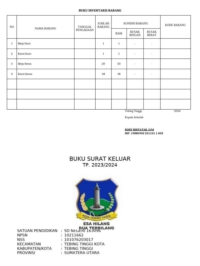 Buku Inventaris Barang | PDF