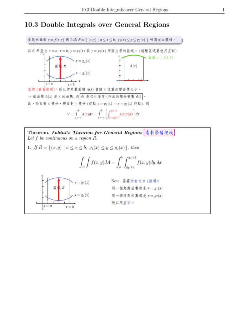 Double Integrals Over General Regions | PDF | Calculus | Mathematical ...