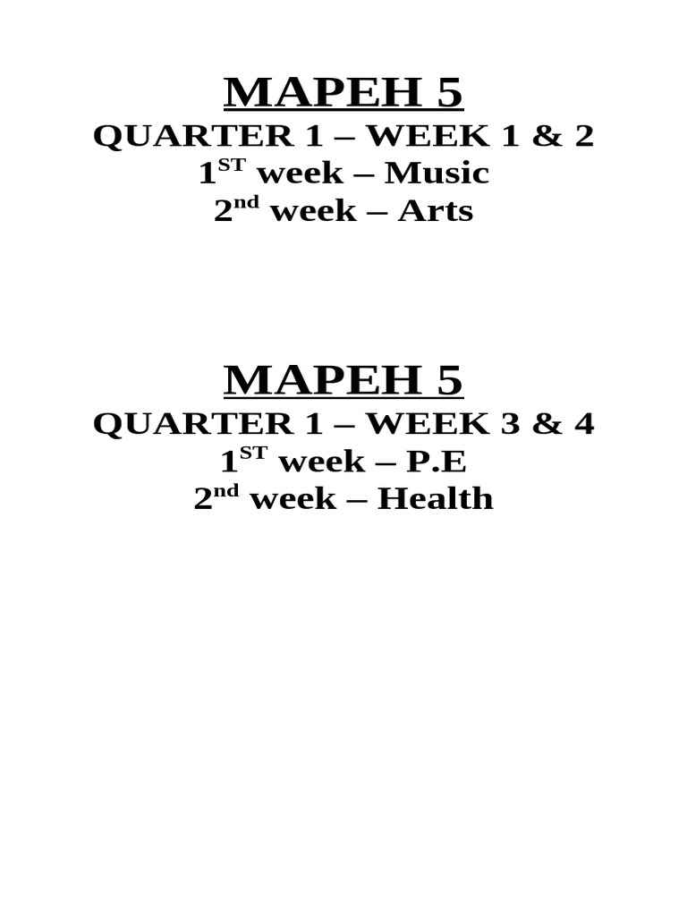 Mapeh 5 | PDF