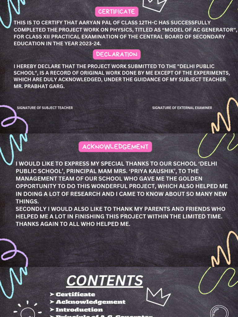MODEL OF AC GENERATOR | PDF | Electric Generator | Electromagnetic ...