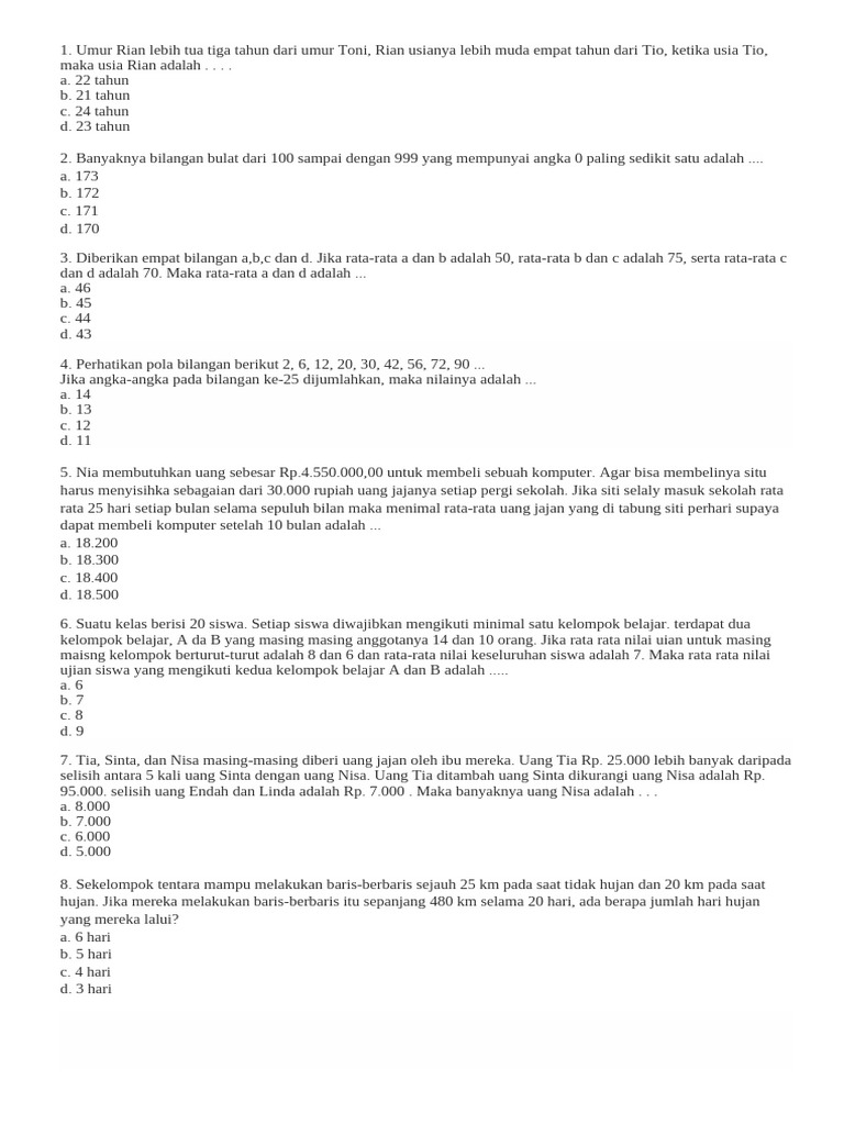 Contoh Soal OSN | PDF