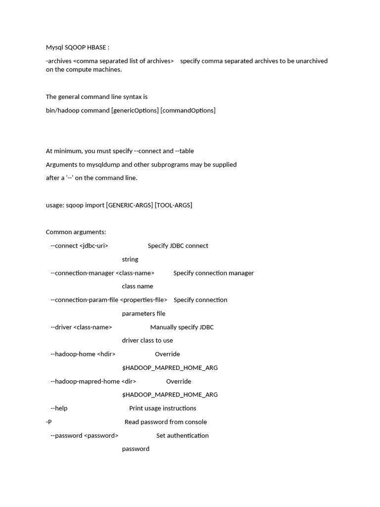 Sqoop Import Command Guide | PDF | Parameter (Computer Programming ...