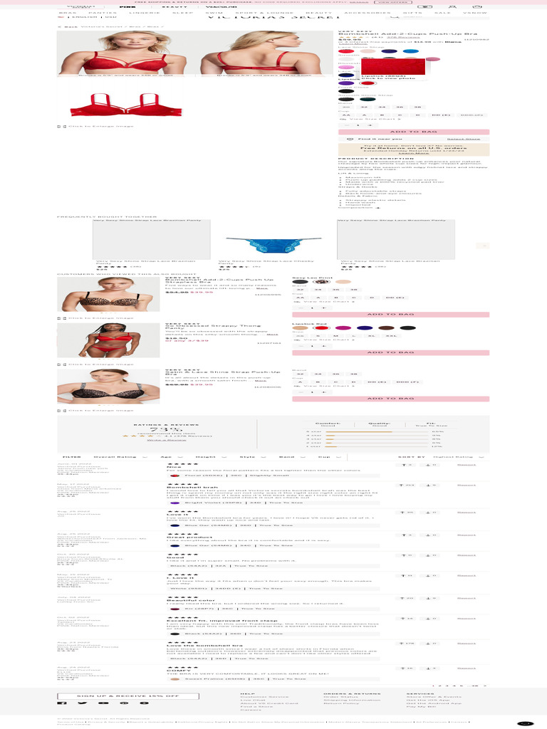 Bombshell Add-2-cups Lace Wing Push-Up Bra - Very Sexy - vs | PDF | Bra ...