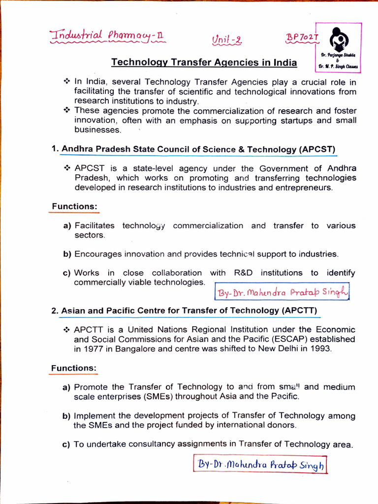 Technology Transfer Agencies in India | PDF | Technology Transfer | Business