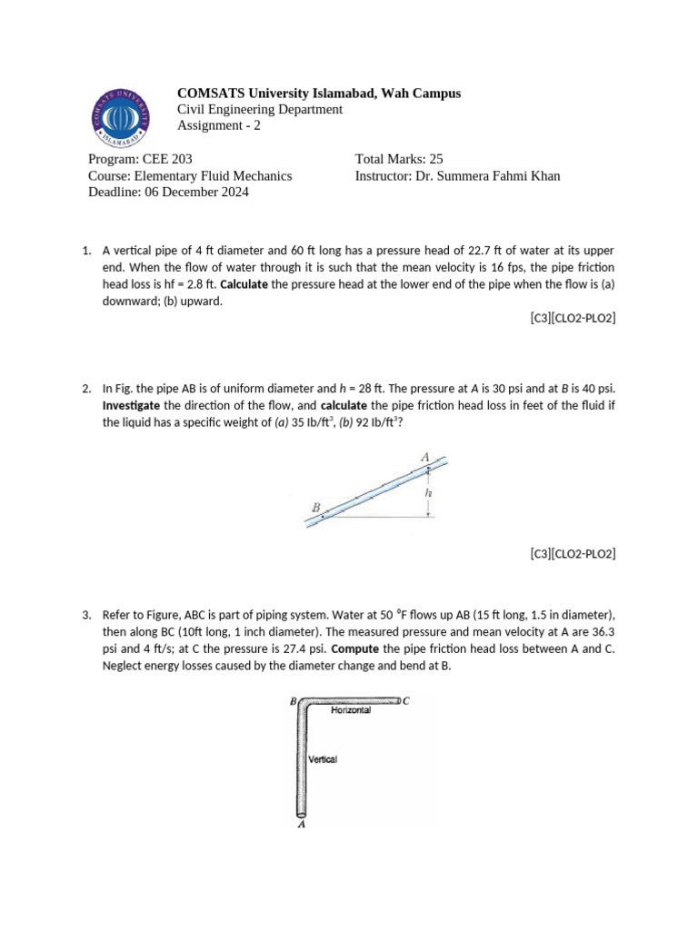ASSIGN3-FA24 | PDF | Pressure | Applied And Interdisciplinary Physics