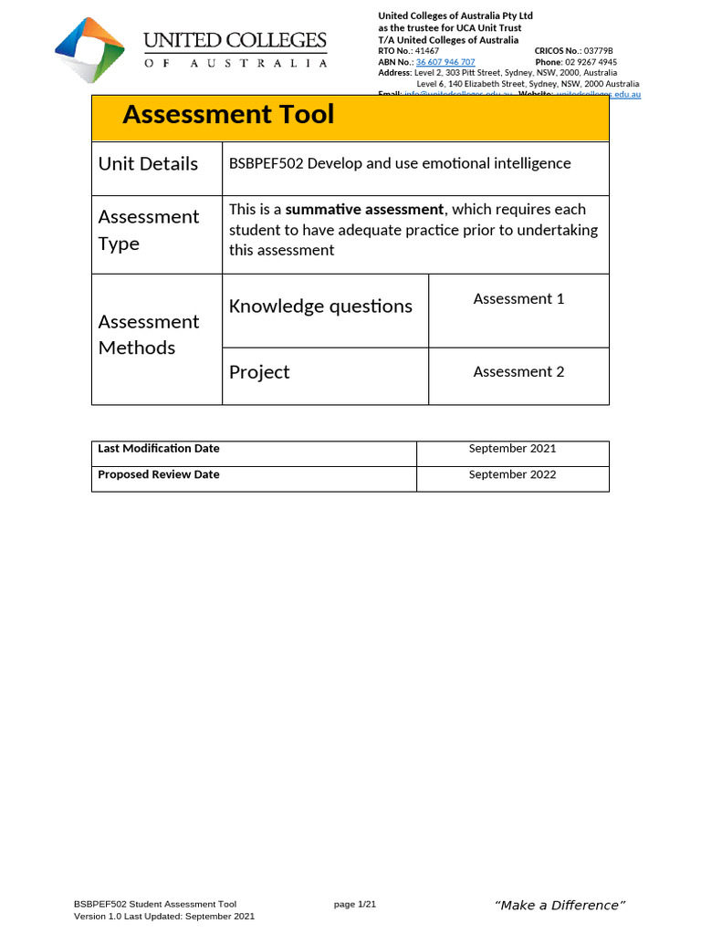 BSBPEF502 Student Assessment Tool - Upd Sept 2021 | PDF | Communication ...