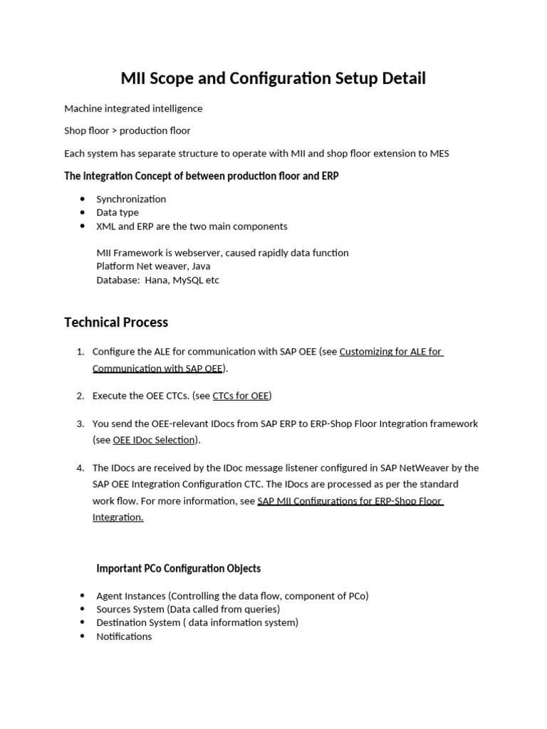 MII Scope and Configuration Setup Detail | PDF | Computing | Software
