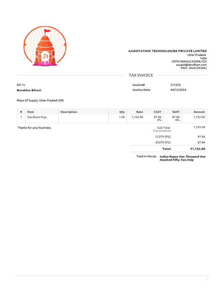 Generate Invoice | PDF