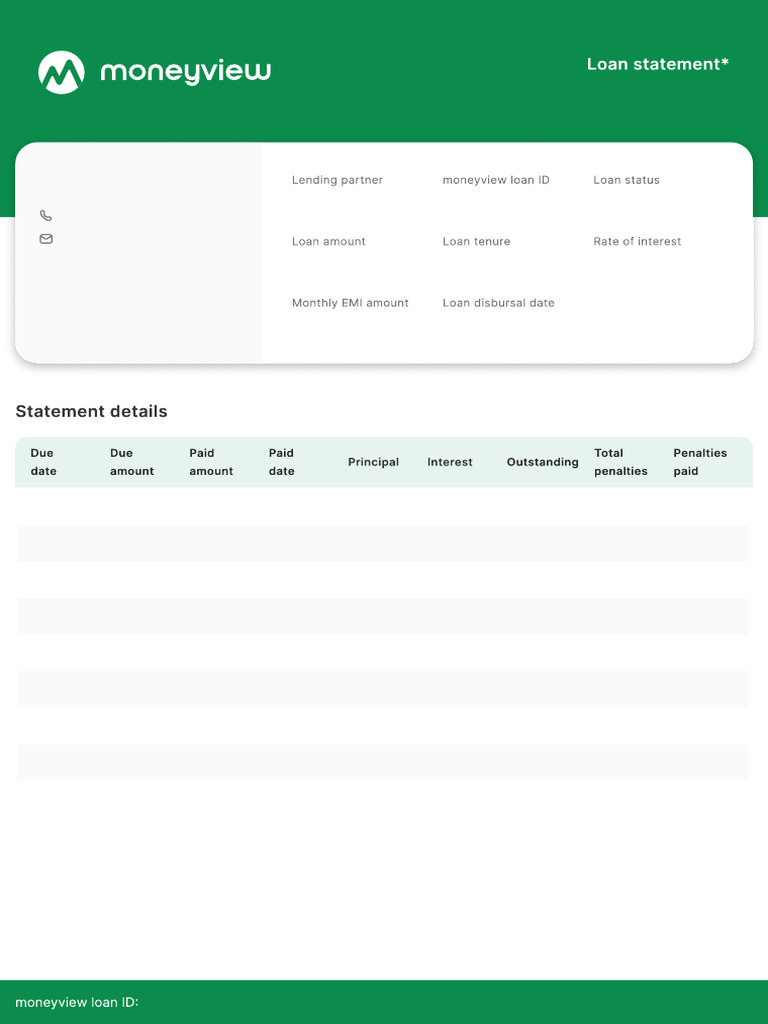 Loan Statement Summary | PDF | Loans | Demand For Money
