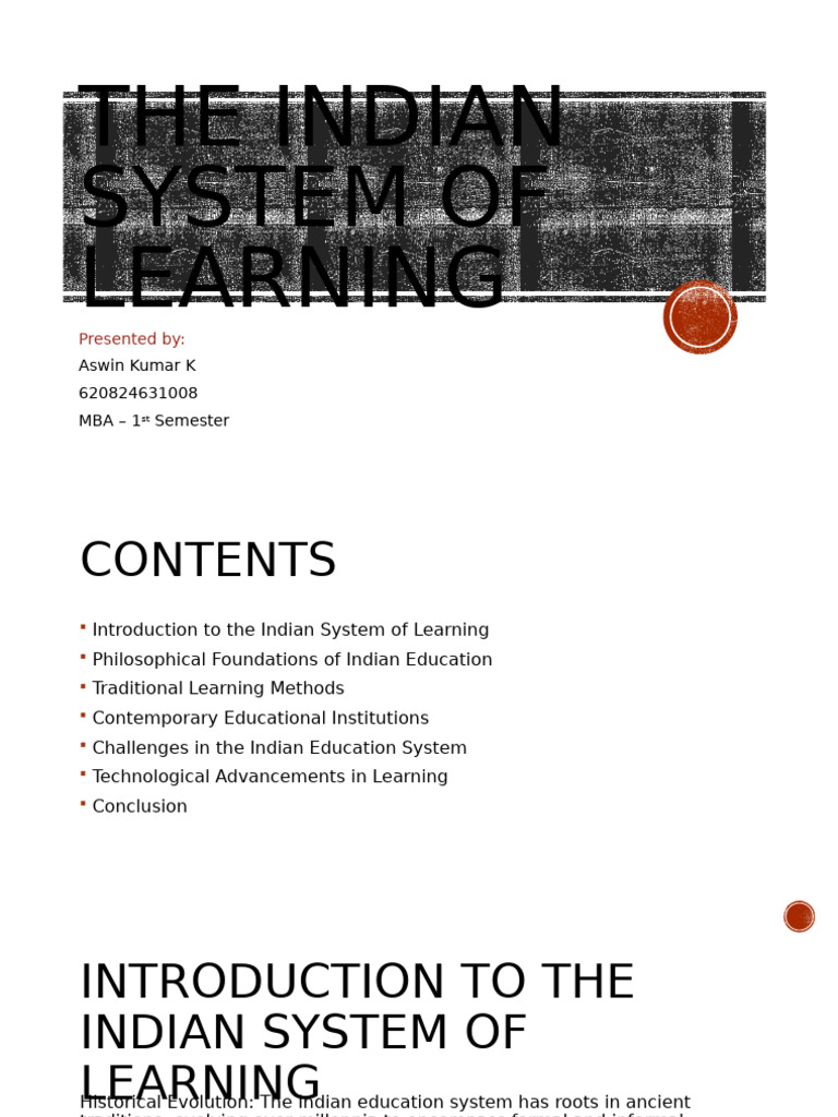 Indian System of Learning | PDF | Learning | Educational Technology