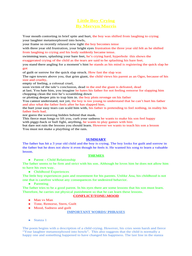 Little Boy Crying | PDF | Guilt (Emotion) | Psychology