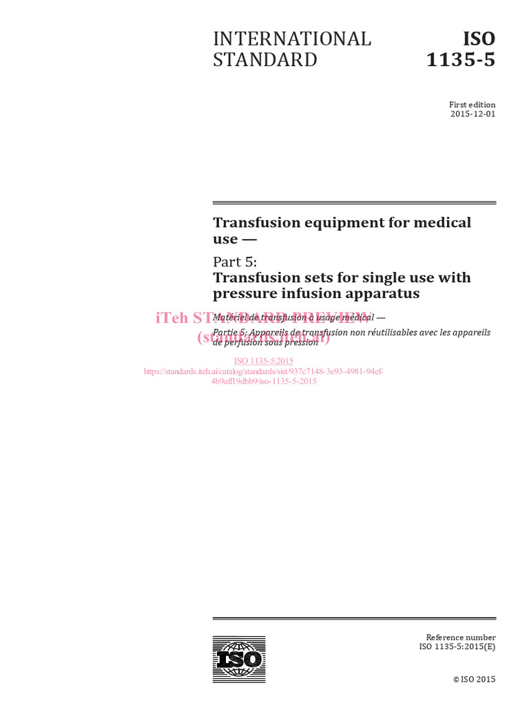 ISO-1135-5-2015 (Transfusion Set Standar) | PDF | International ...