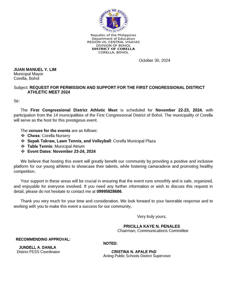 Letter Request Cong Meet2024 Venue Plaza | PDF