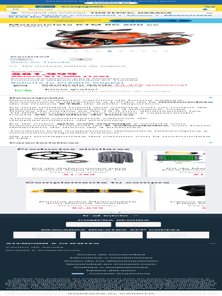 Motocicleta KTM RC 200 CC Coppel | PDF | Motocicleta | Tecnologías automotrices