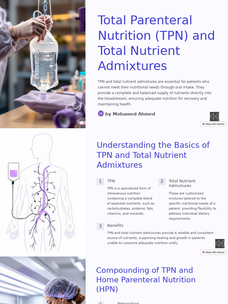 7 Total Parenteral Nutrition TPN | PDF | Hemodialysis | Nutrients