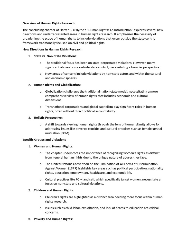 Overview of Human Rights Research | PDF | Human Rights | Globalization