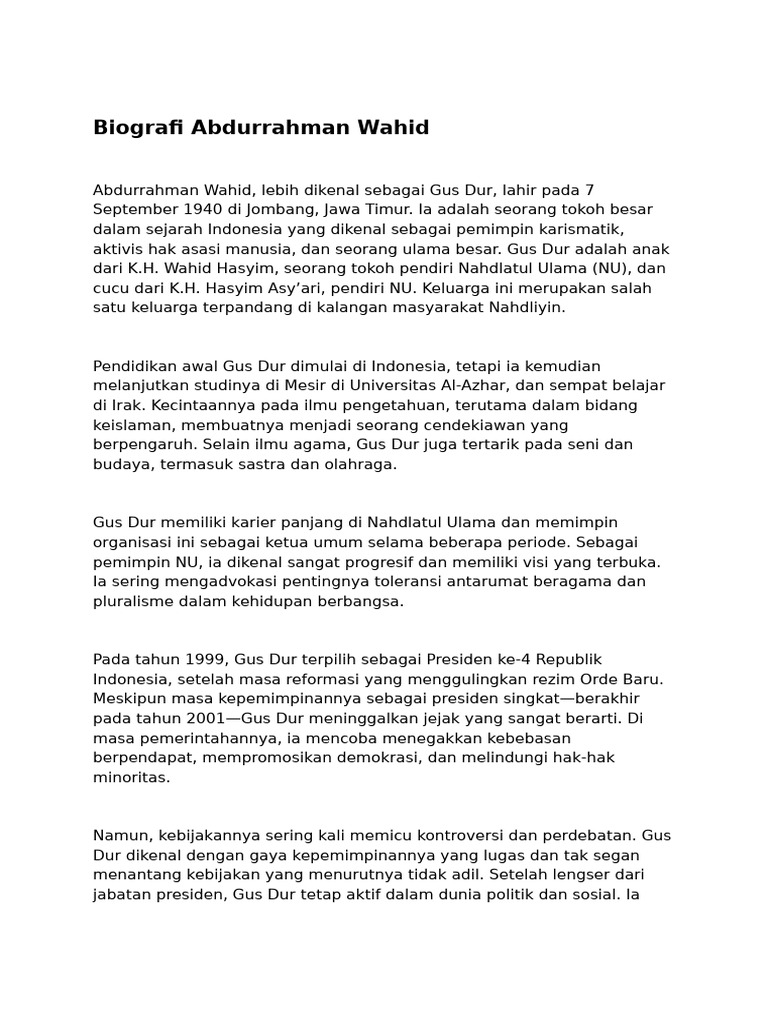 Biografi Gus Dur | PDF