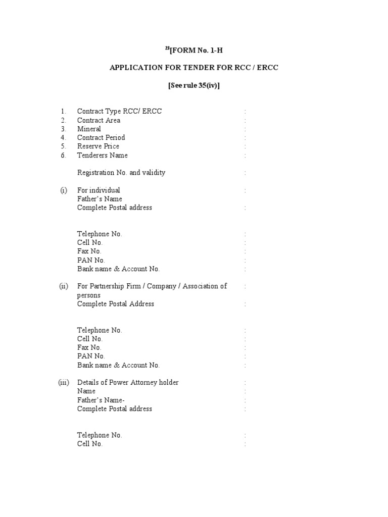 FORM - No. 1-H | PDF
