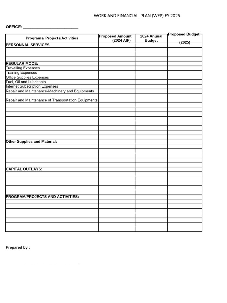 FY 2025 Work and Financial Plan | PDF