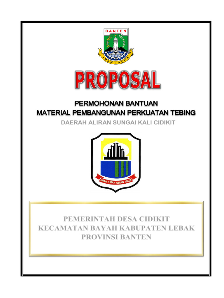 Permohonan Bantuan Bronjong Desa Cidikit | PDF