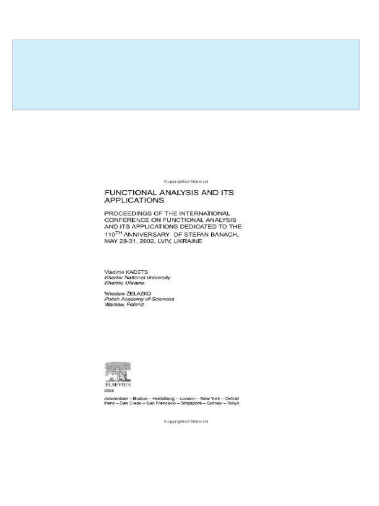 Functional Analysis and its Applications 1st Edition Vladimir Kadets ... Functional Analysis and its Applications 1st Edition Vladimir Kadets ...