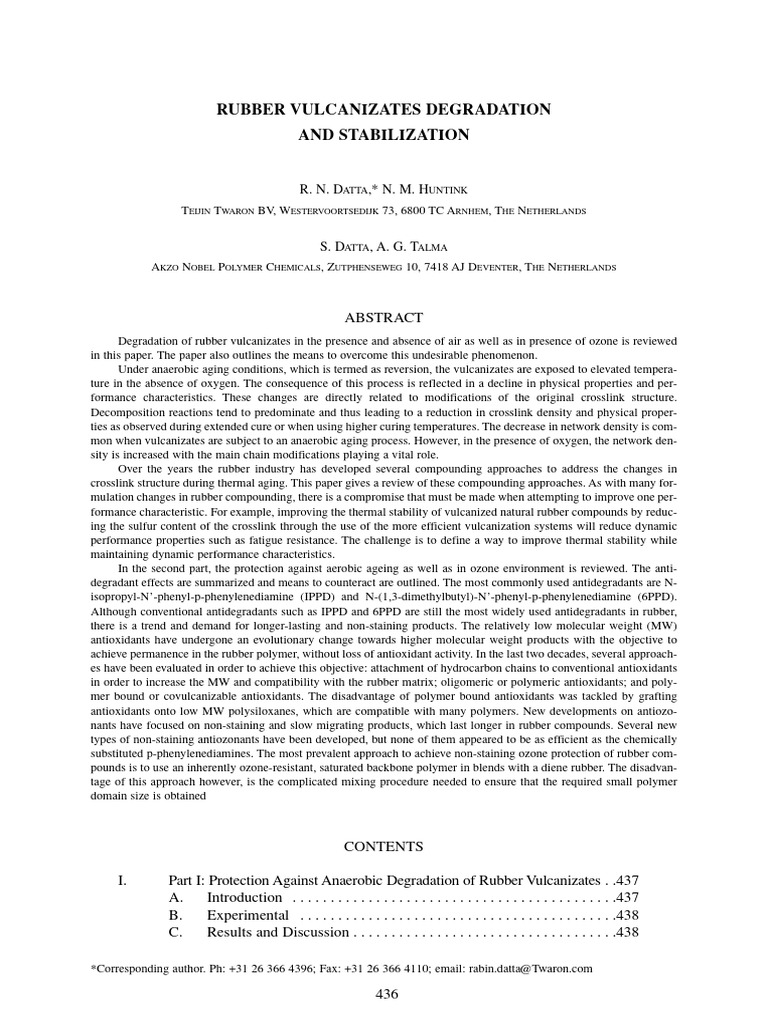 Reversion Resistance in Rubber Vulcanizates | PDF | Tire | Polymers