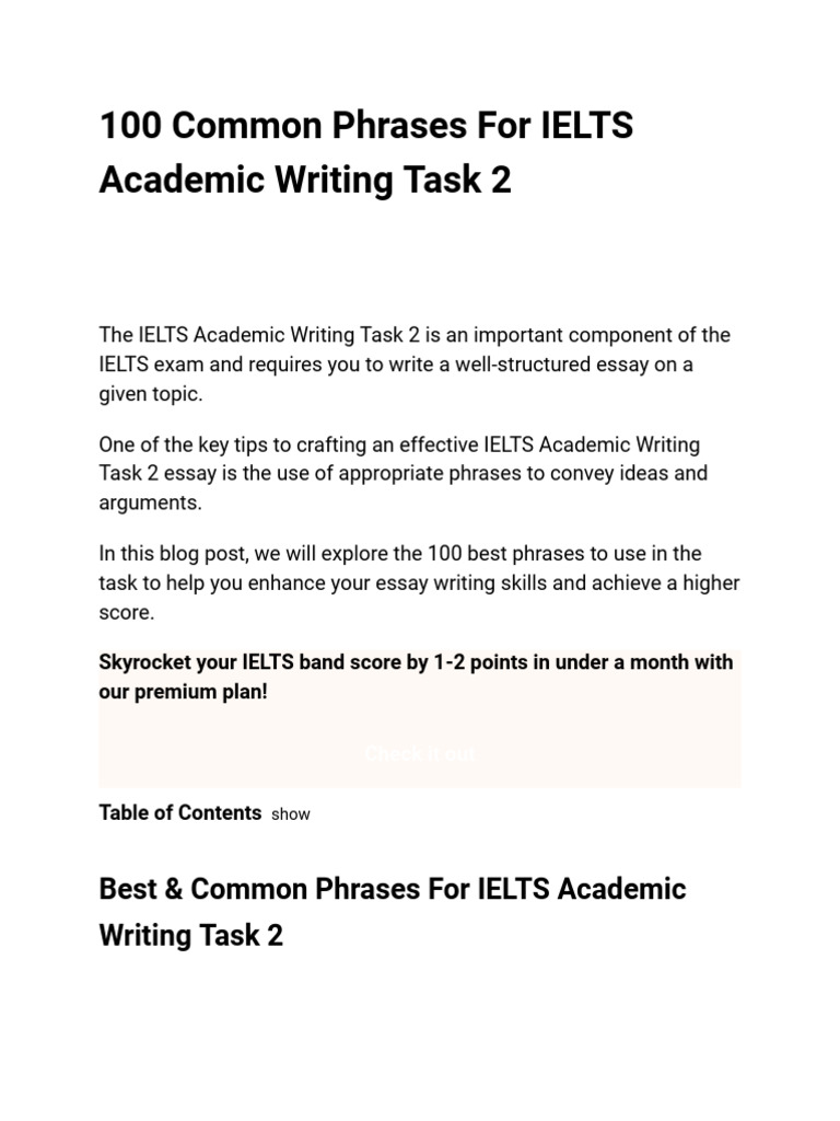 IELTS Writing Phrases Guide | PDF | Air Pollution | Climate Change ...