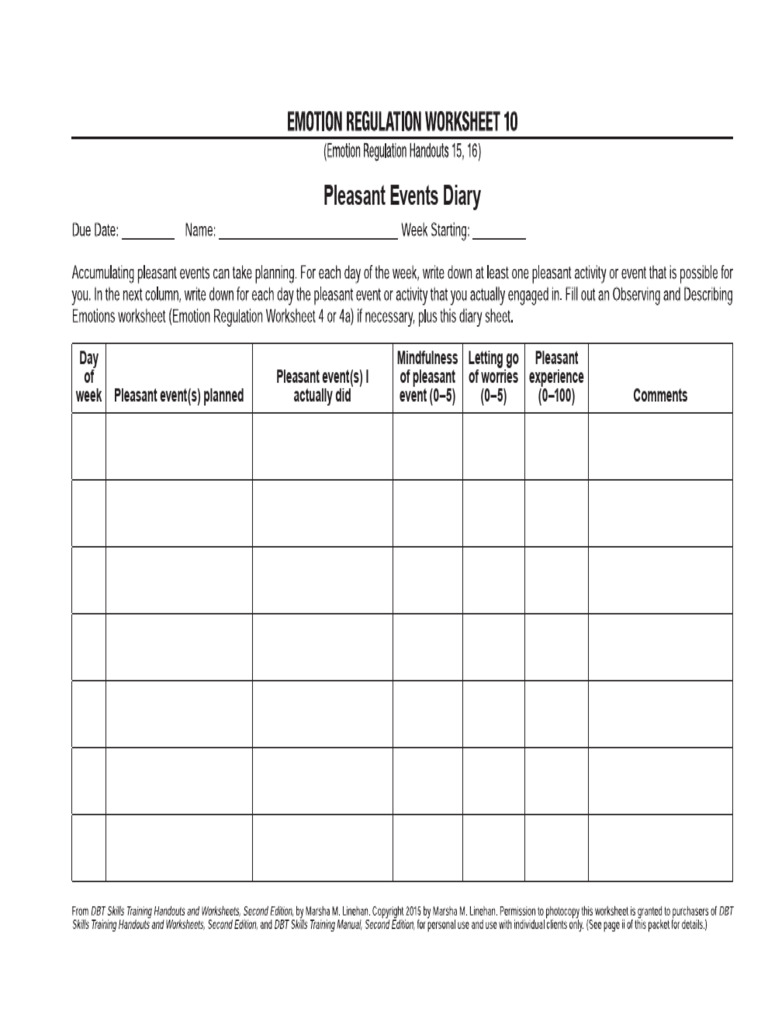 10 Pleasant Events Diary | PDF