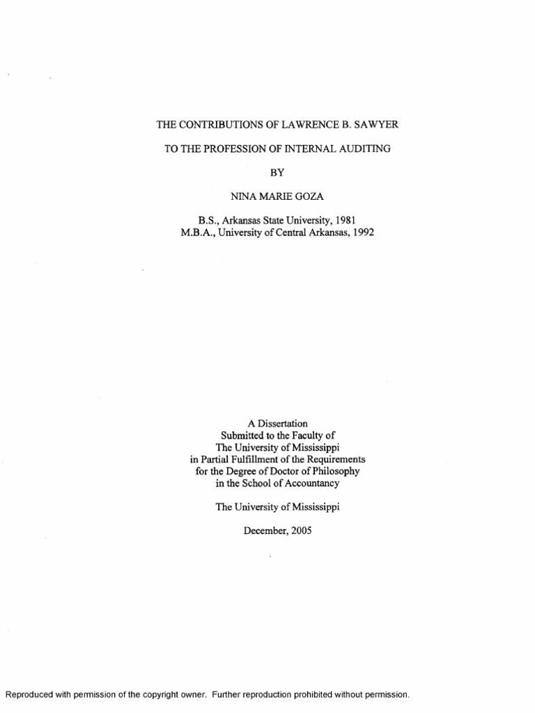 The Contributions of Lawrence B. Sawyer To The Profession of Internal ...