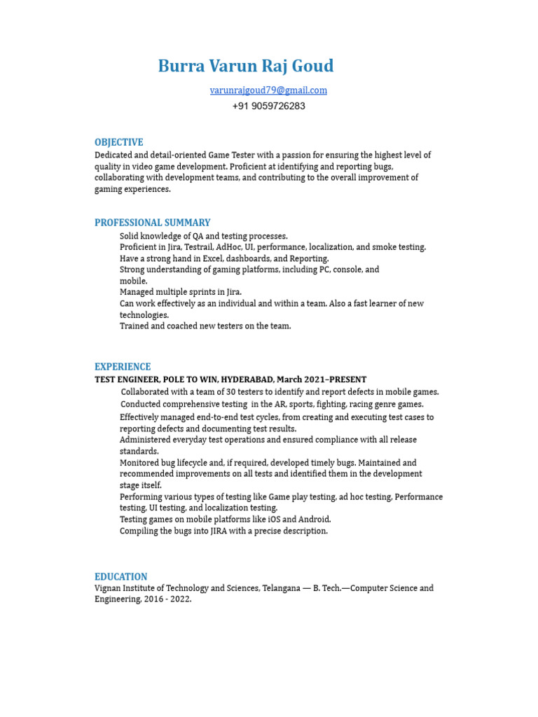 Varun Resume | PDF