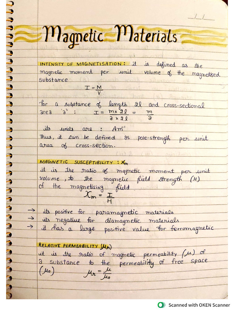 phy magnetic materials notes | PDF