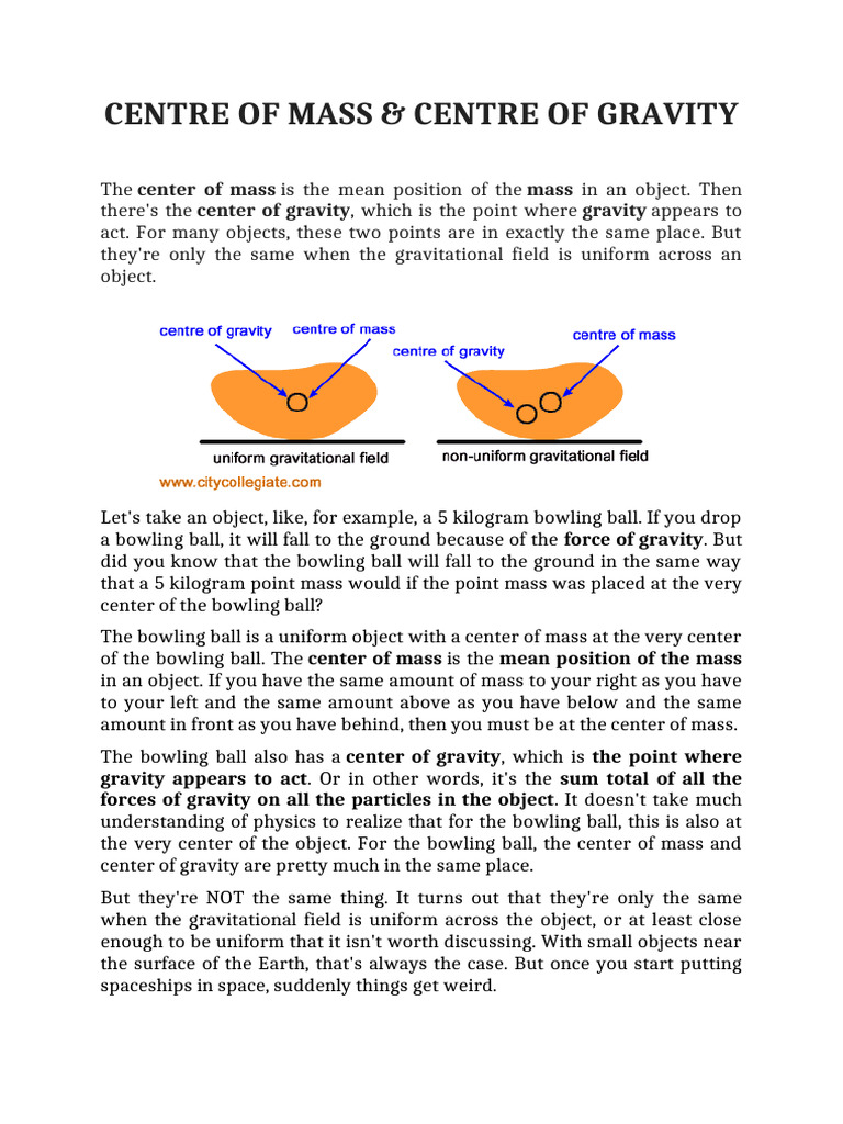Centre of Mass | PDF